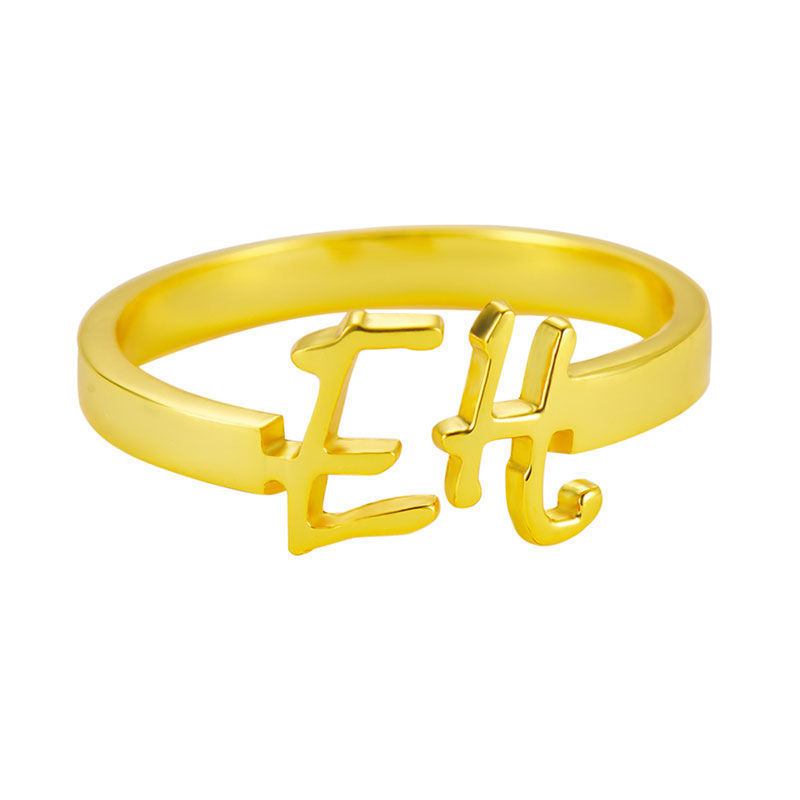 Two Letter 925 Sterling Silver Initial Open Ring - Personalized Gifts ...