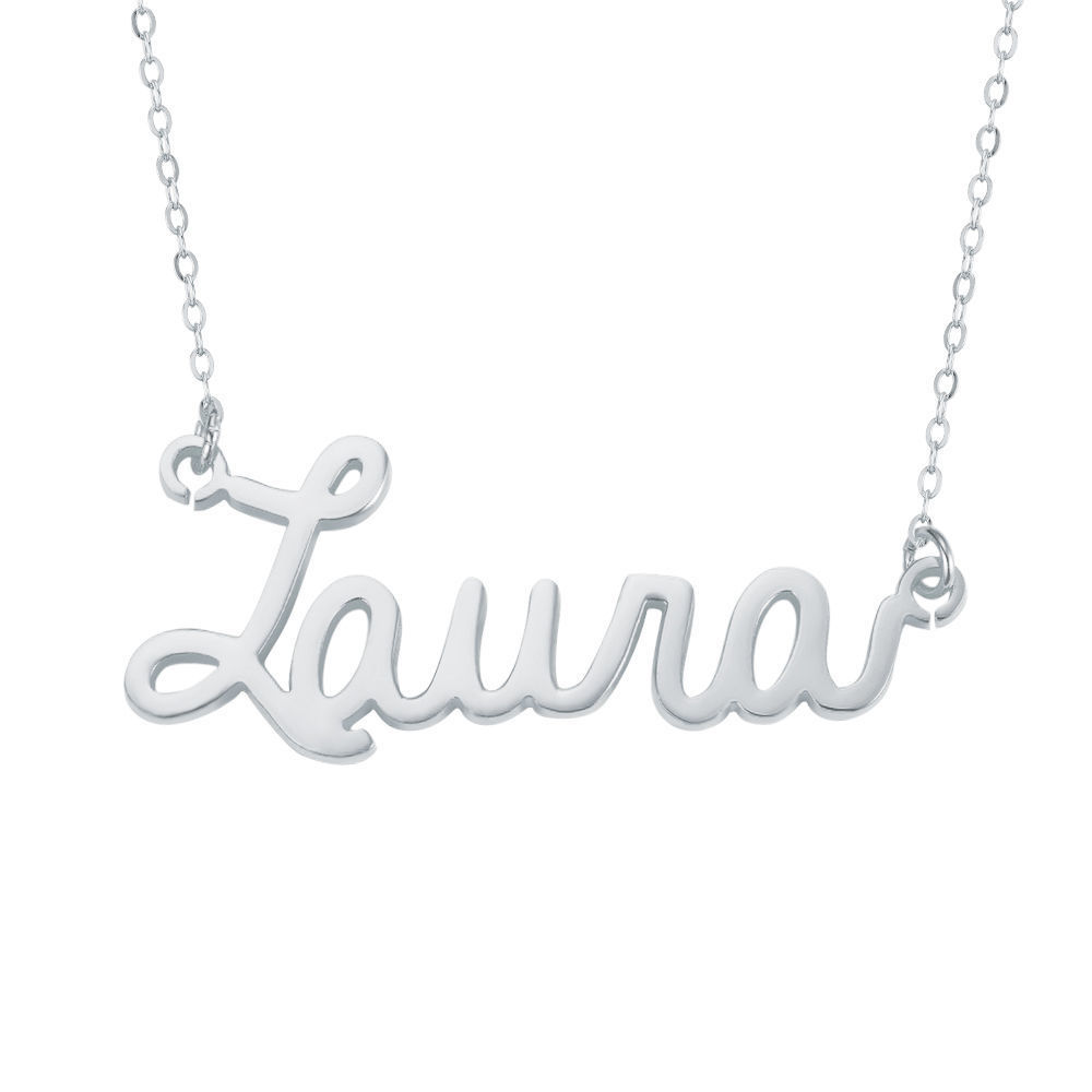 Simple 925 Sterling Silver Name Chain - Personalized Gifts & Engraved ...