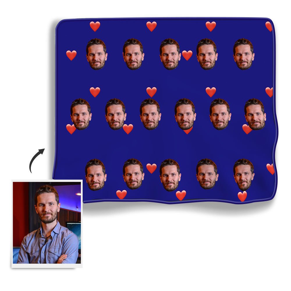 Custom Fleece Face Blanket With Heart - Colorful - Personalized Gifts ...