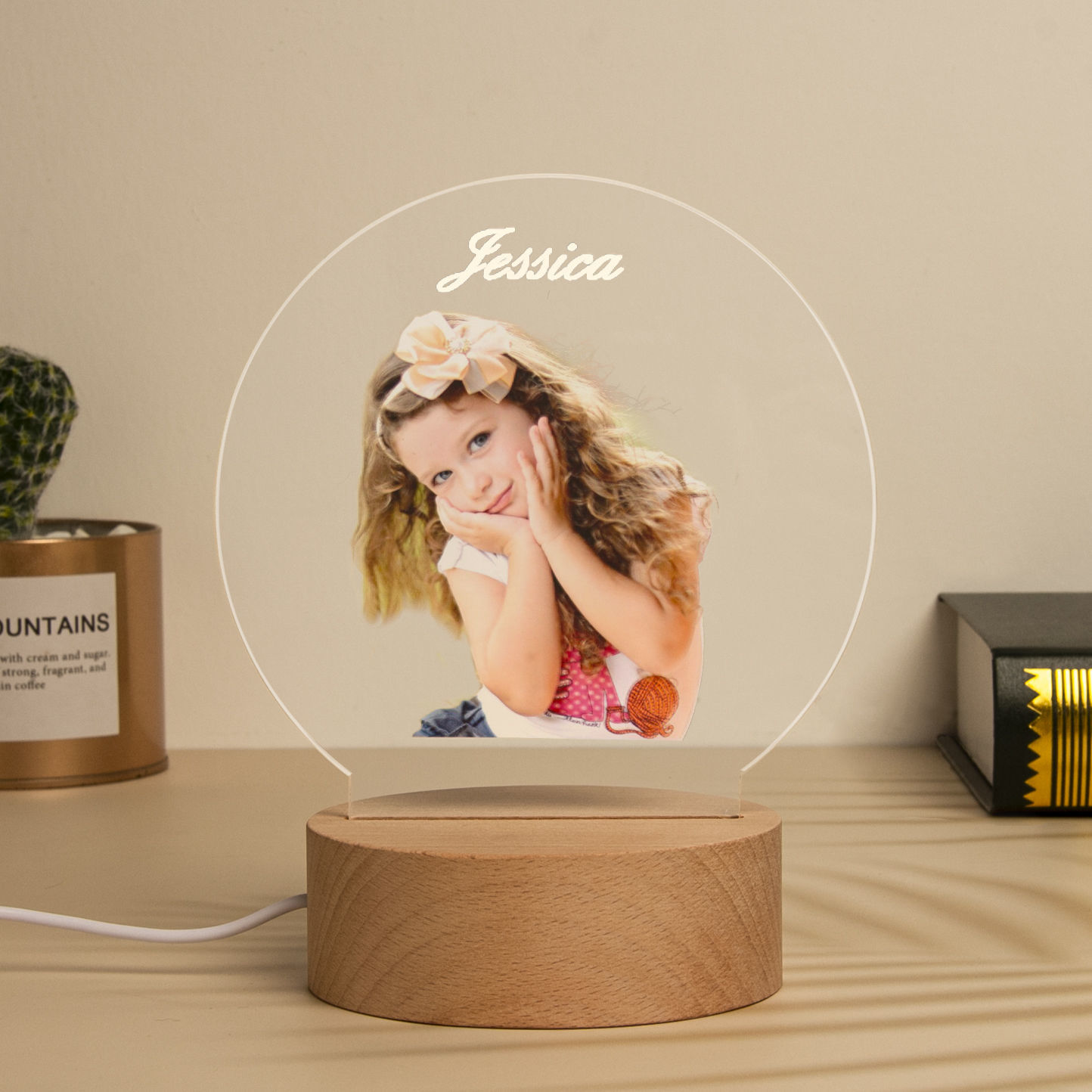 Custom Color Round Night Light - Personalize With Your Lovely Photo ...