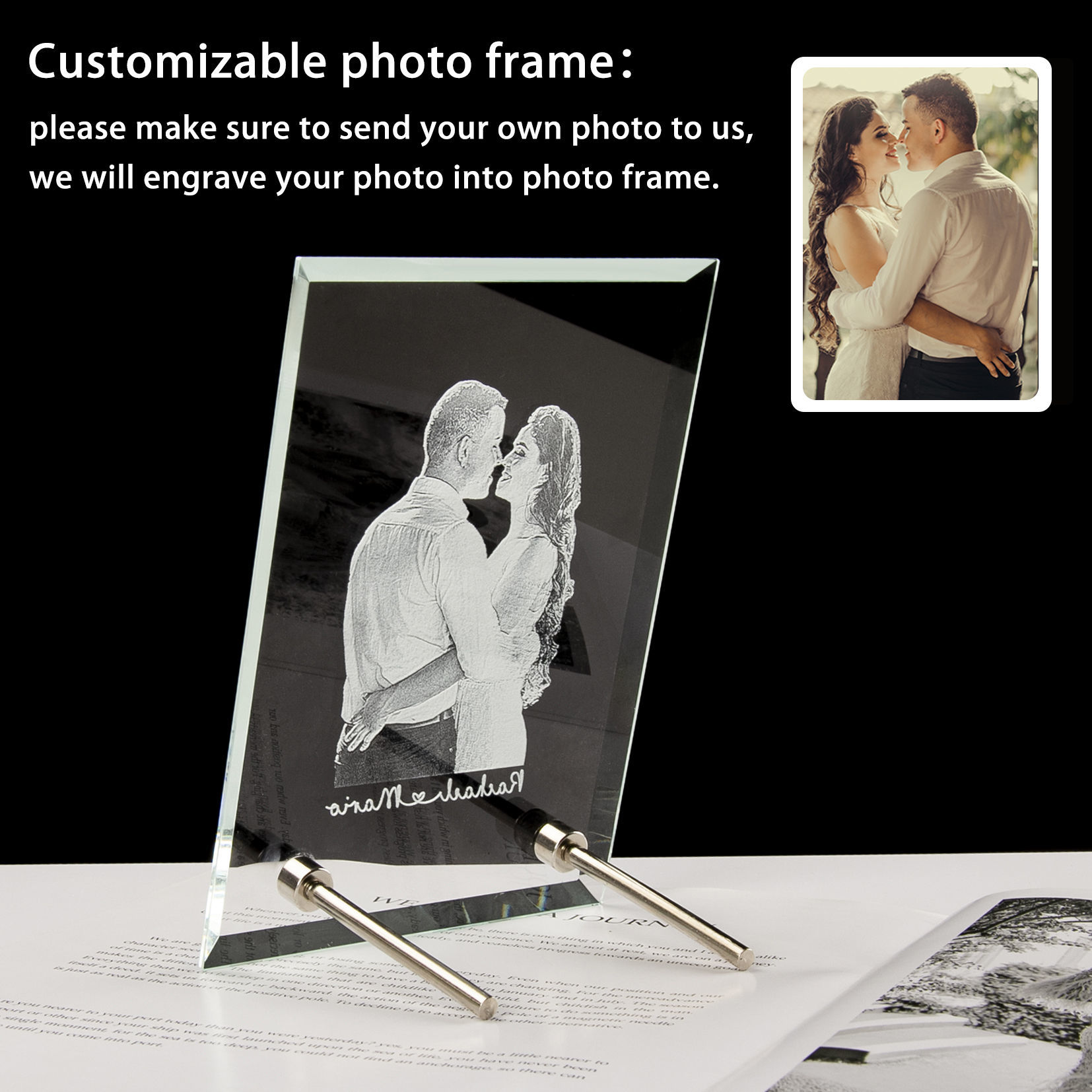 Custom Crystal Photo Frame - Portrait - Personalized Gifts & Engraved ...