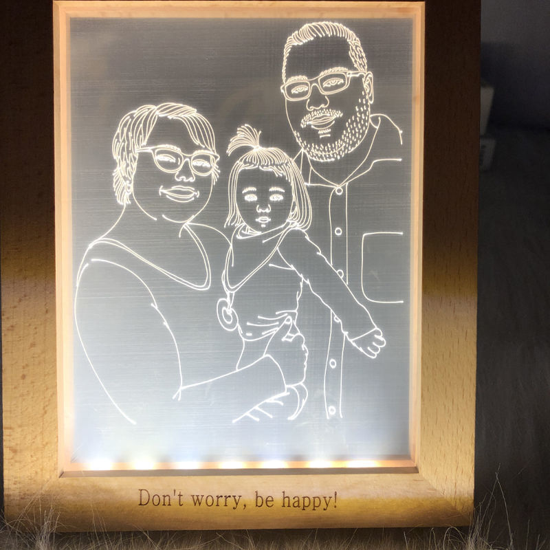 Custom Wooden Photo Frame LED Night Lamp - Personalize With Your Lovely ...