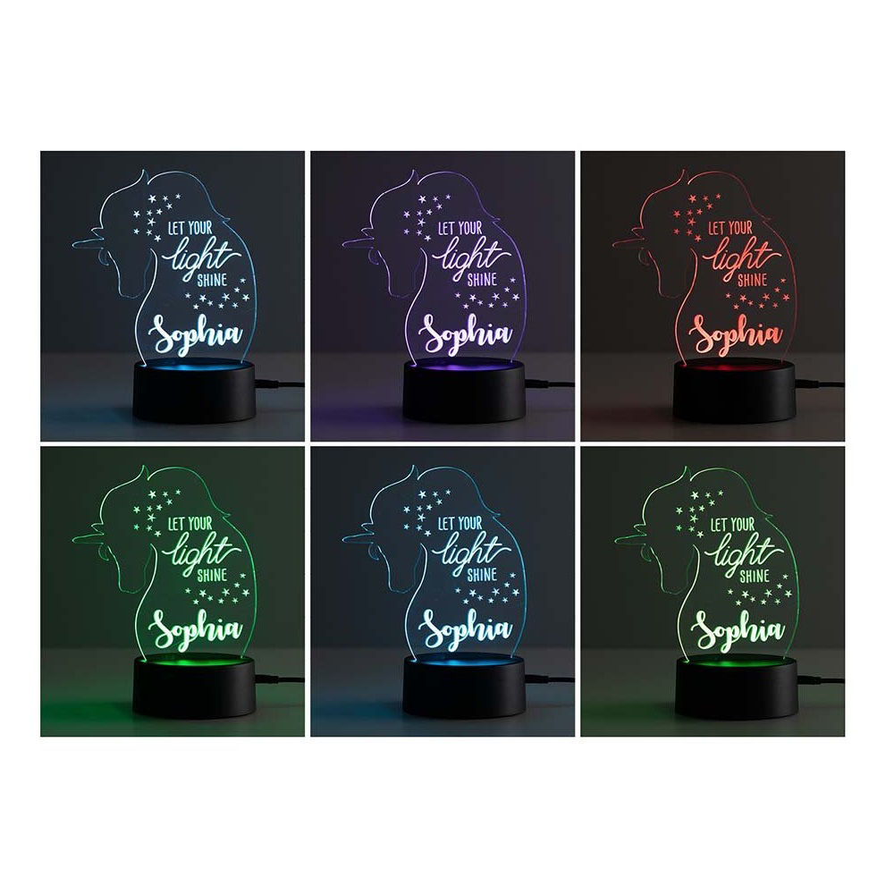 Custom Name Night Light With Colorful LED Lighting - Multicolor Shining ...
