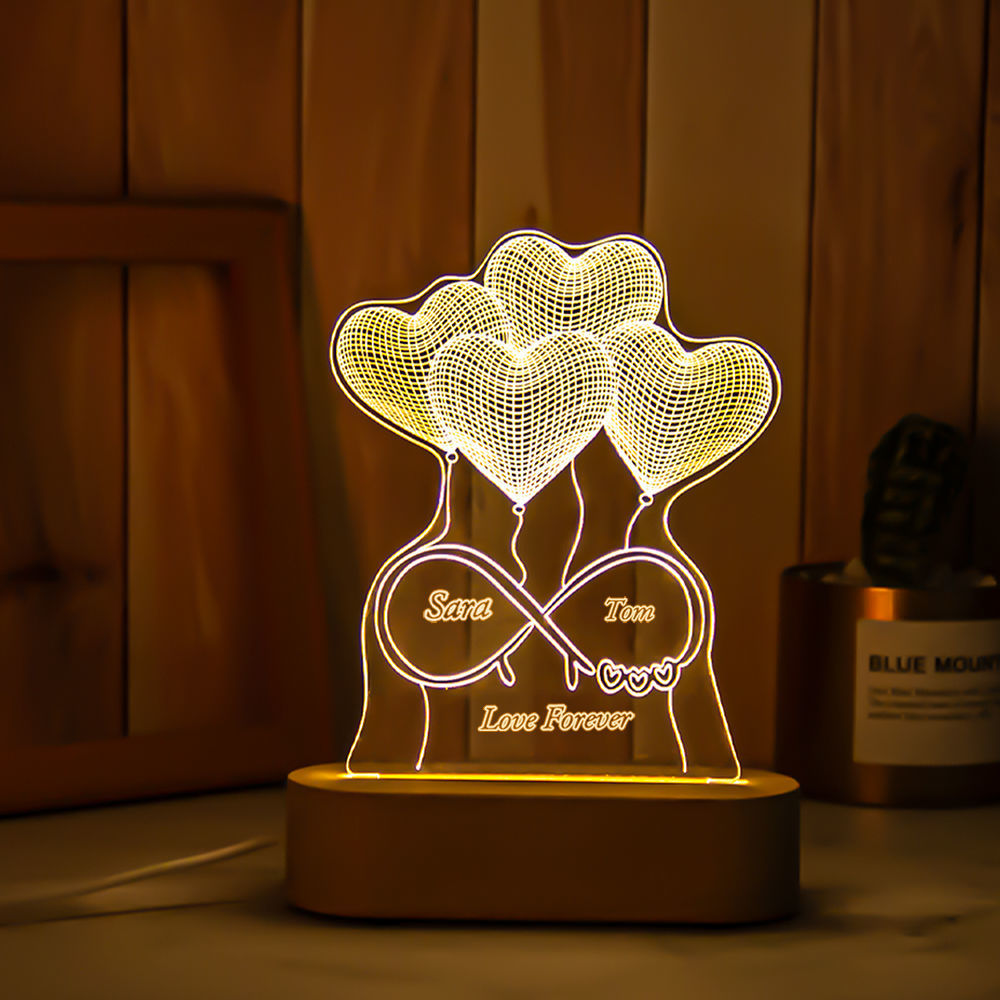 Custom Night Light Custom Infinity Love Heart Balloon Night Light ...