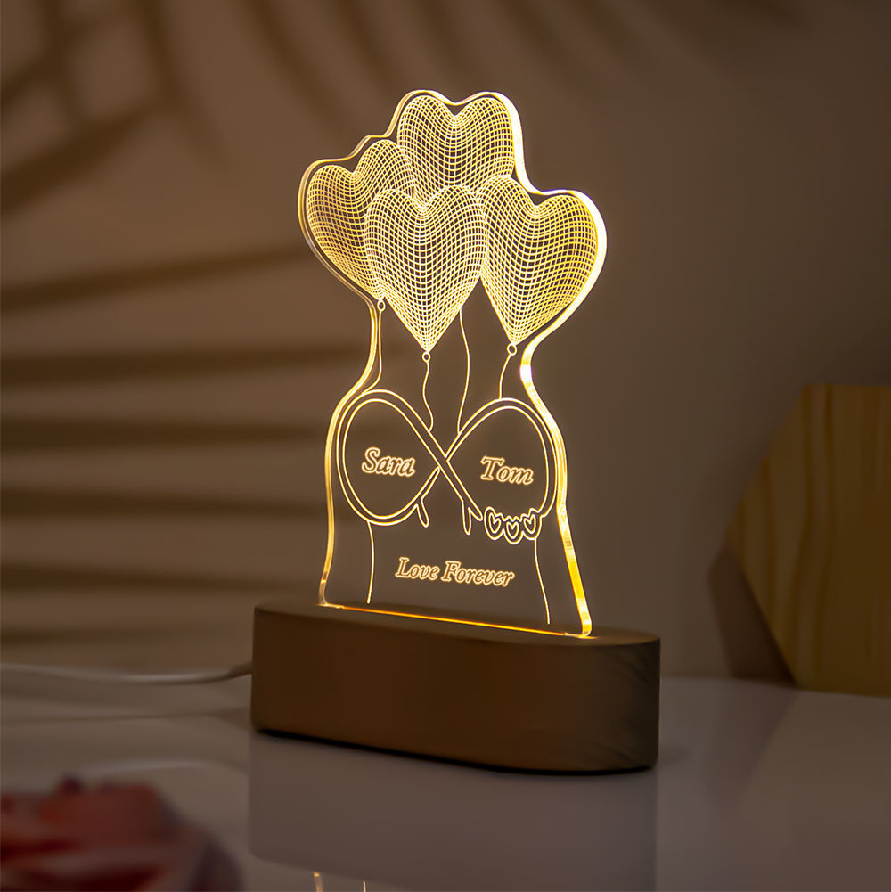 Custom Night Light Custom Infinity Love Heart Balloon Night Light ...