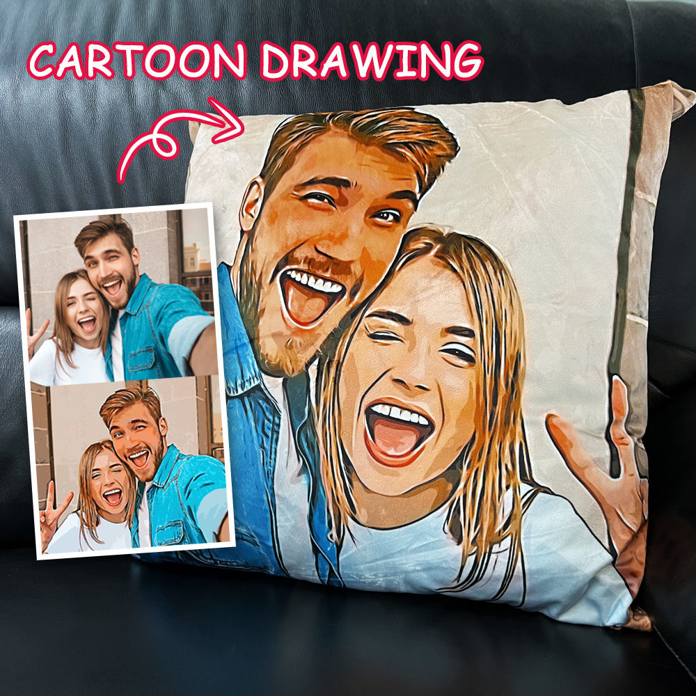 Custom 3D Cartoon Drawing Pillow - Personalize With Your Family/Friend ...