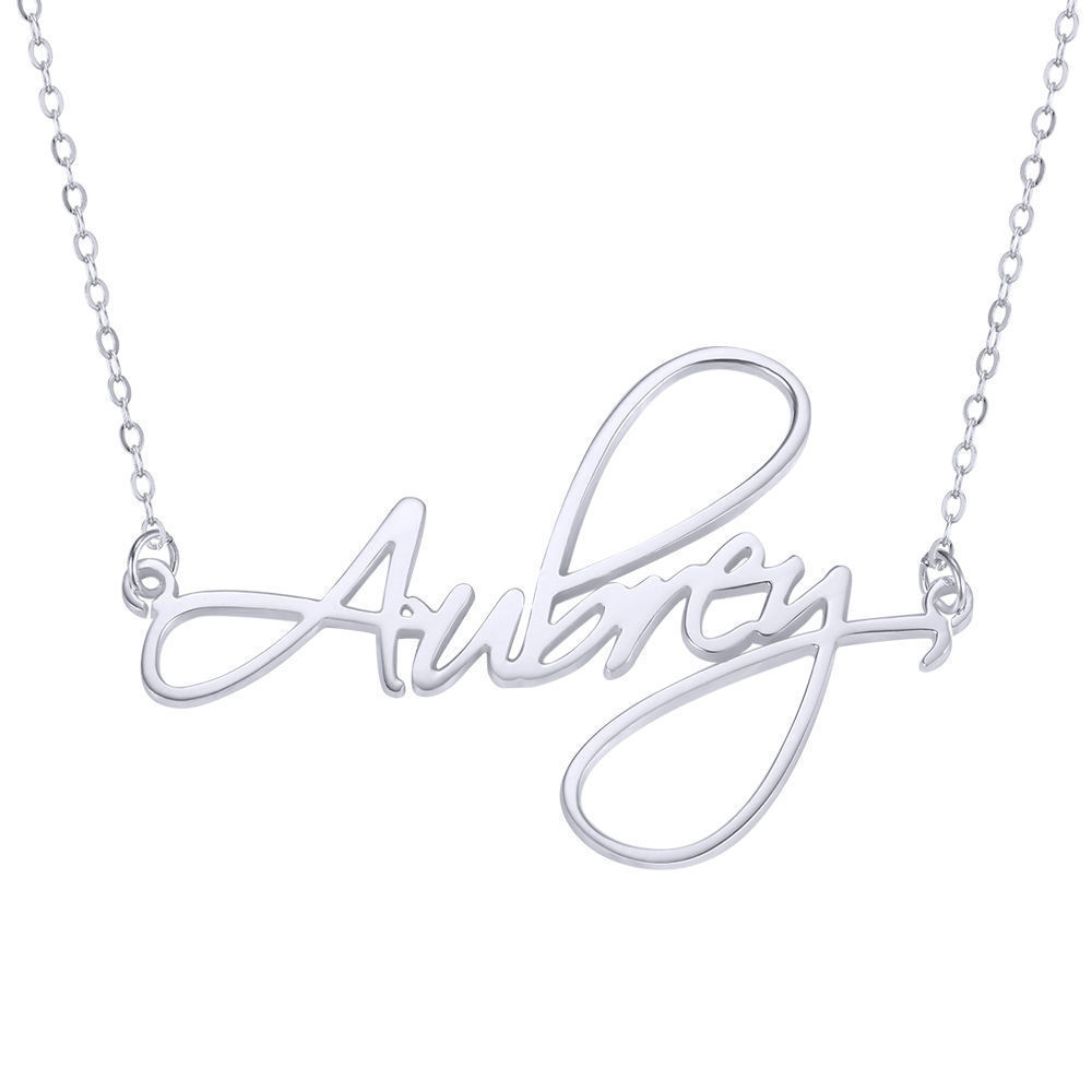 Personalized Script Style Name Necklace in 925 Sterling Silver ...