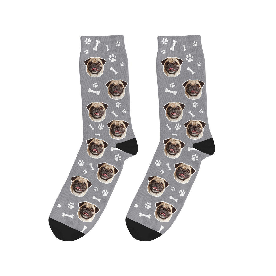 Custom Dog Socks With Paw And Bone Patterns - Personalized Gifts ...