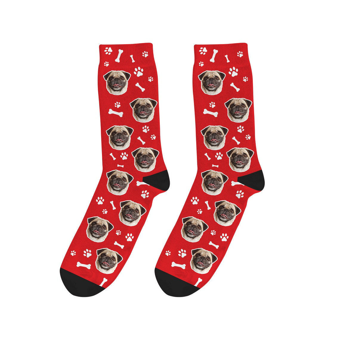 Custom Dog Socks With Paw And Bone Patterns - Personalized Gifts ...