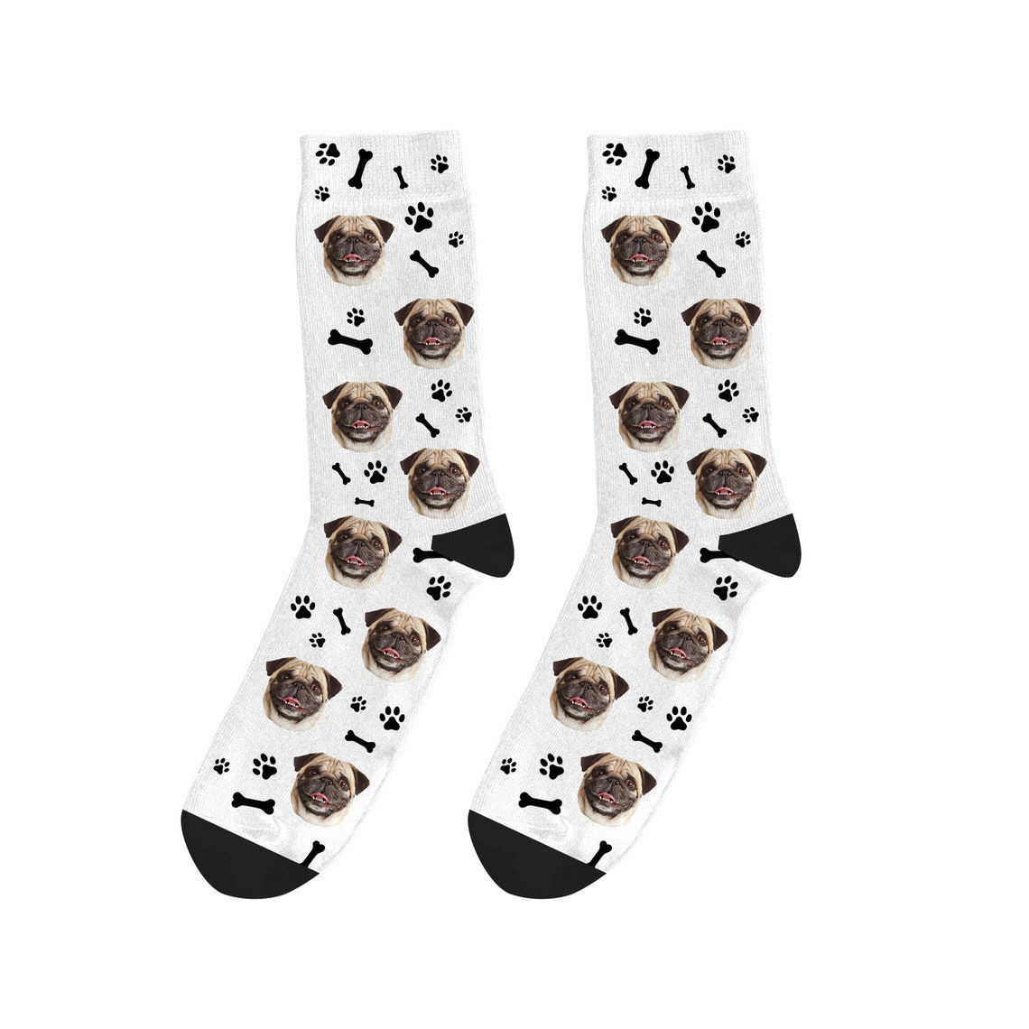 Custom Dog Socks With Paw And Bone Patterns - Personalized Gifts ...