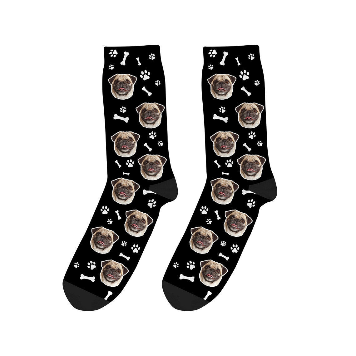 Custom Dog Socks With Paw And Bone Patterns - Personalized Gifts ...