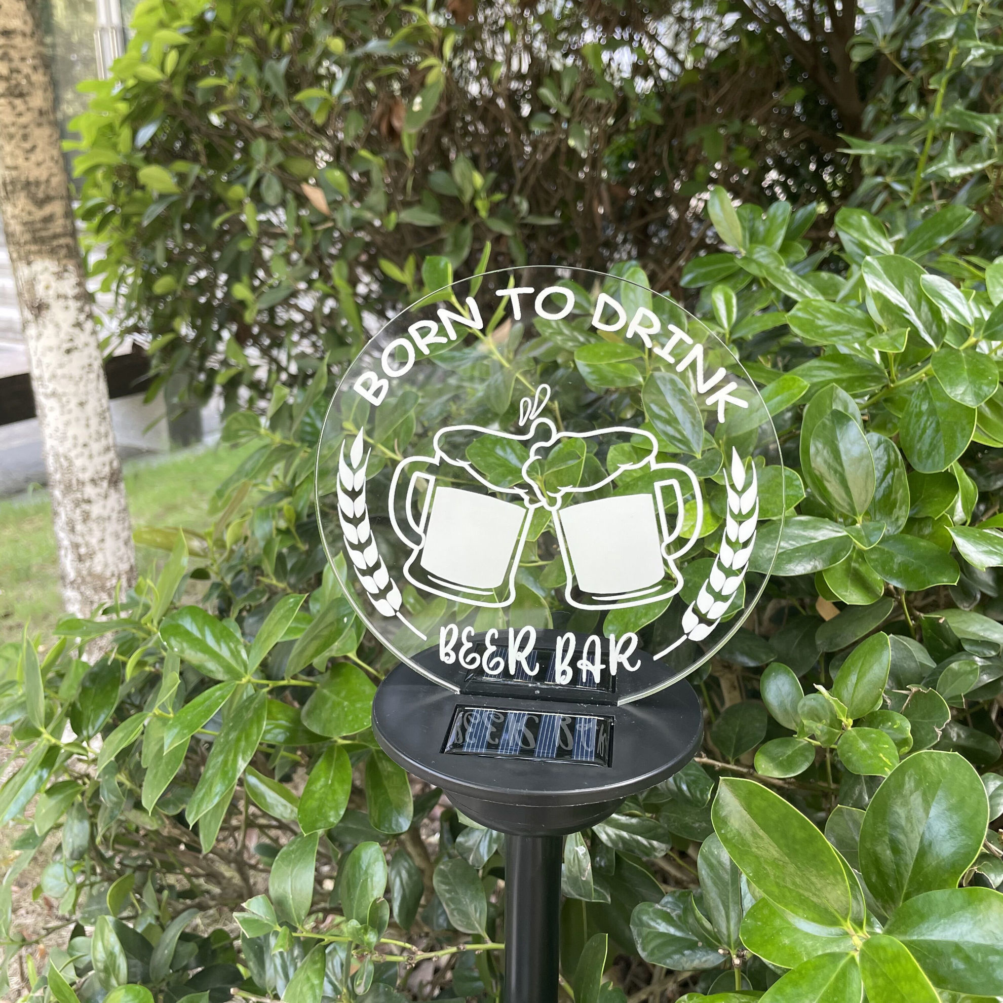 Personalized Solar Night Light | Beer | Customized Garden Solar Light ...