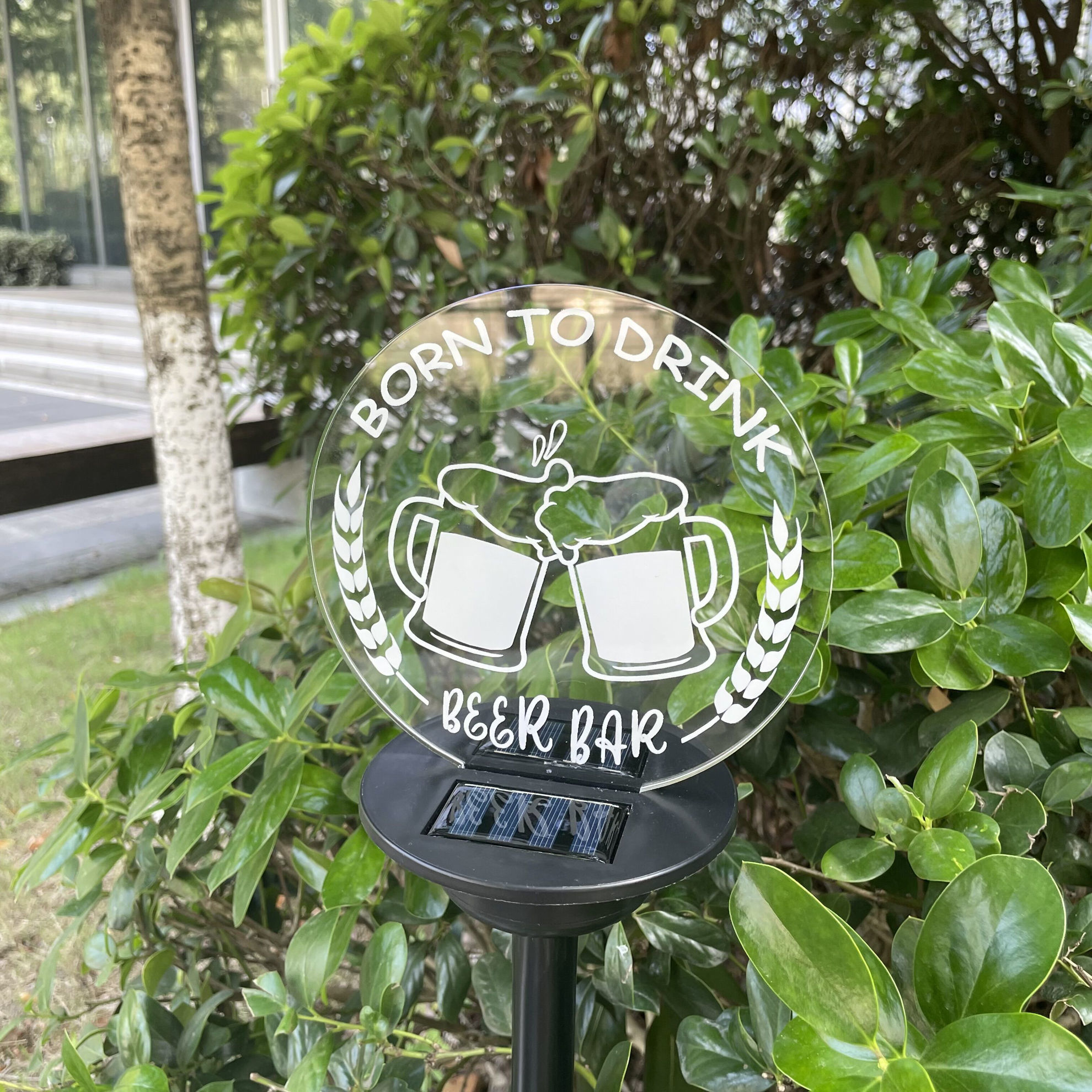 Personalized Solar Night Light | Beer | Customized Garden Solar Light ...