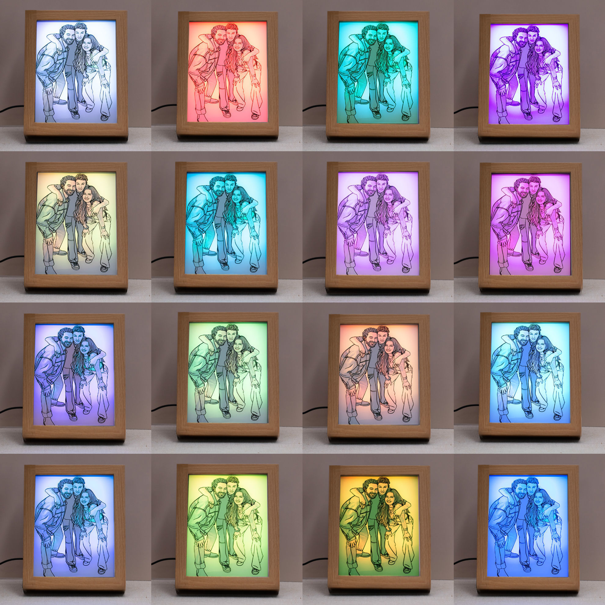 Personalized Family Photo Light Painting - Minimalism Home Decor ...