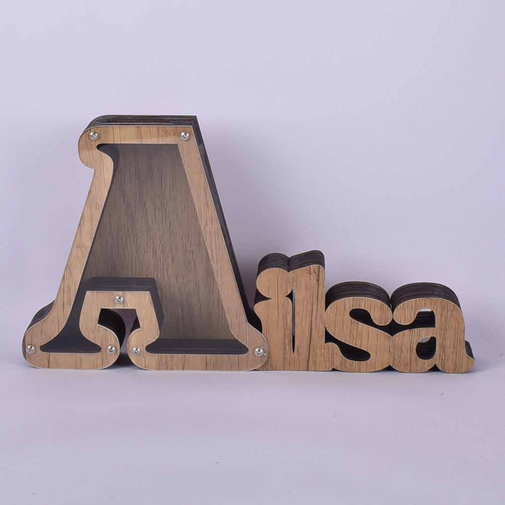 Personalized Wooden Name Piggy-Bank for Kids Boys Girls - Large Piggy ...