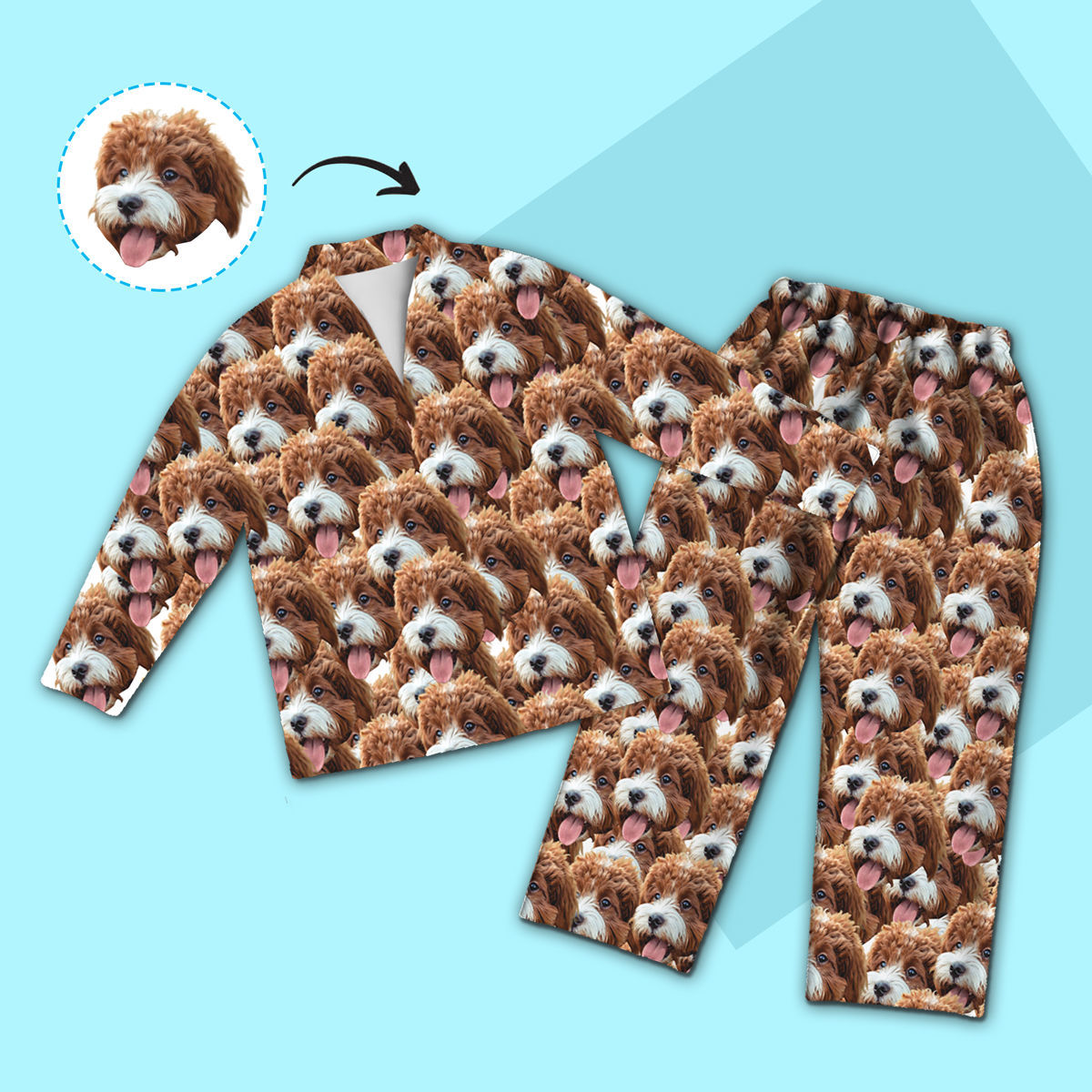 Complete set of custom pajamas, creative home custom pajamas and ...