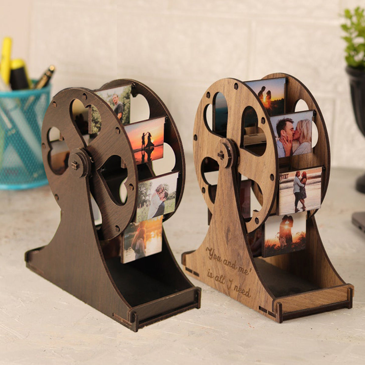 Custom Wooden Ferris Wheel with 8 Personalized Photos - Personalized ...