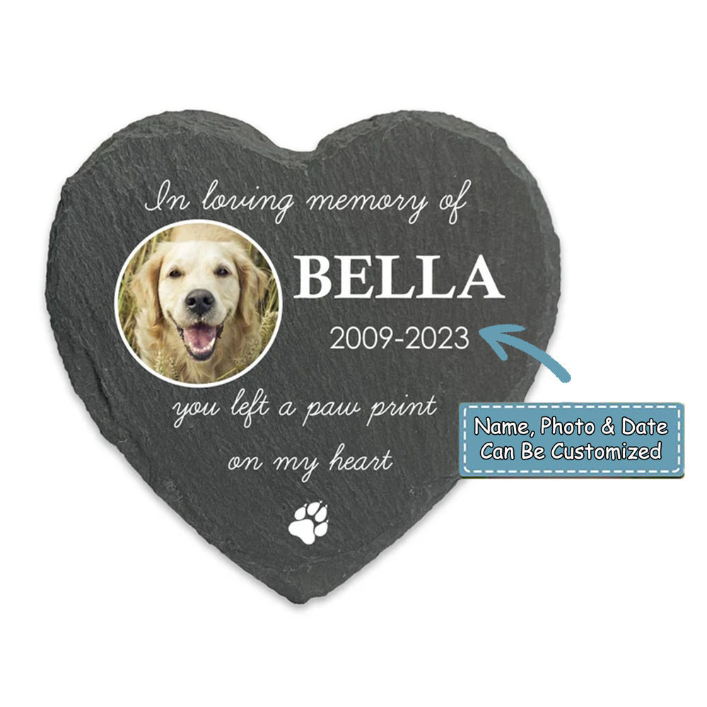 Custom Pet Memorial Stone - Personalized Photo Memorial Stone Engraved ...