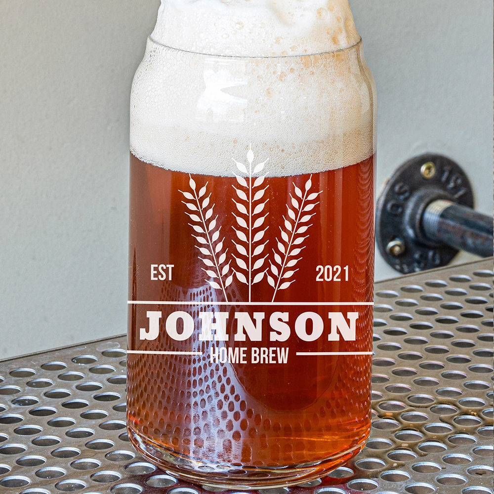 Custom Beer Can Logo Glass Cup - Personalized Glass Cup with Your Logo ...
